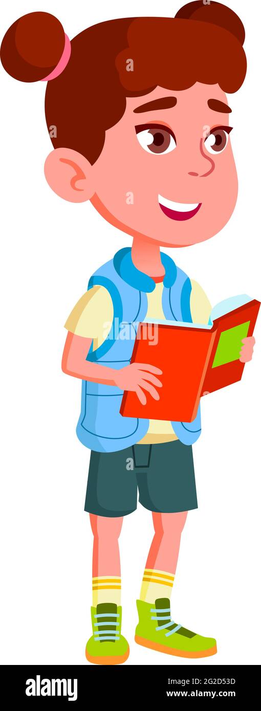 cheerful young kid reciting poems in class cartoon vector Stock Vector ...
