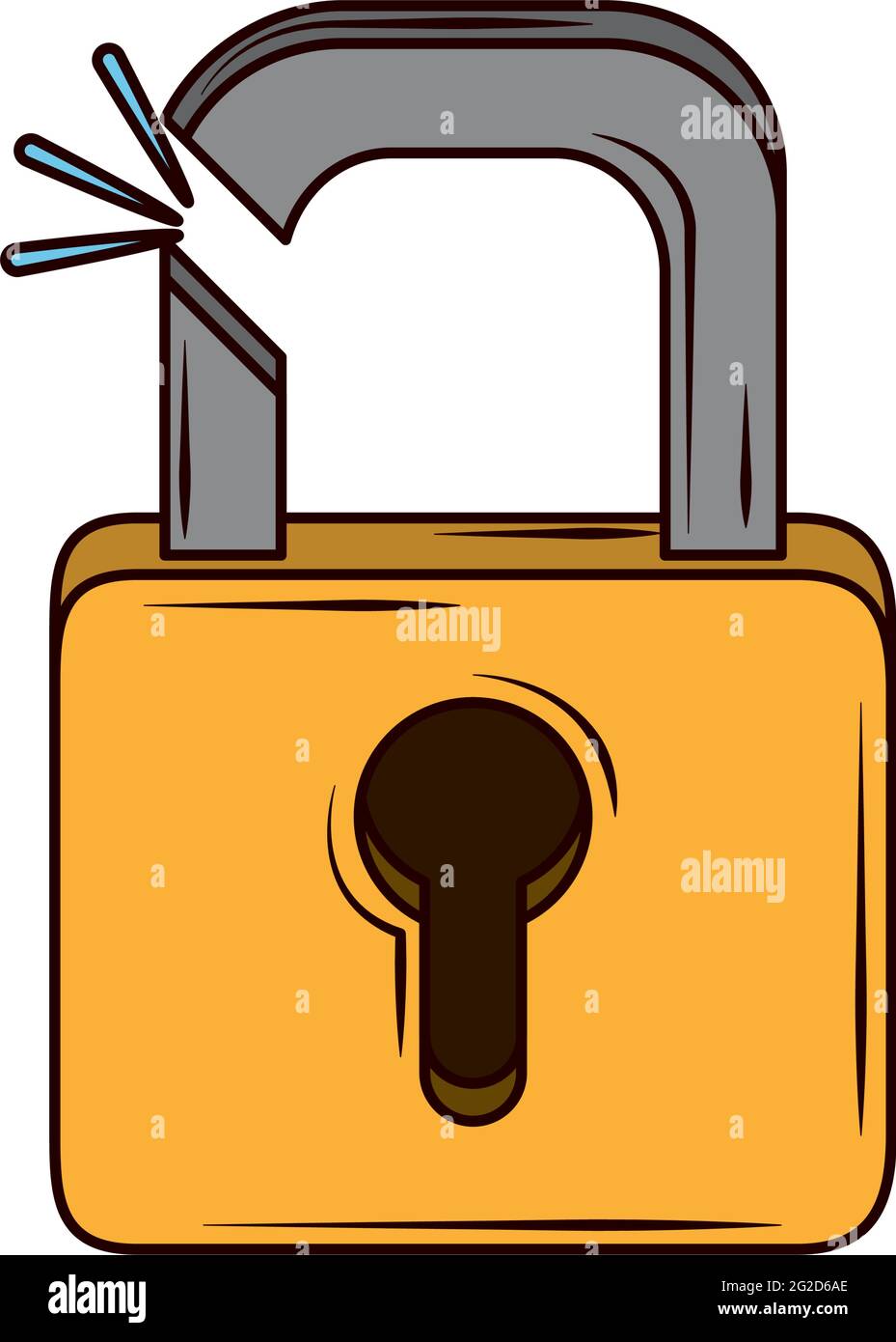 Broken lock padlock Stock Vector Images - Alamy