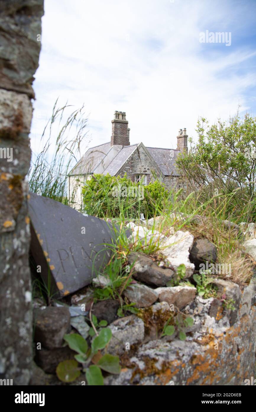 Victorian stone built house known as Plas Bach on Ynys Enlli / Bardsey ...