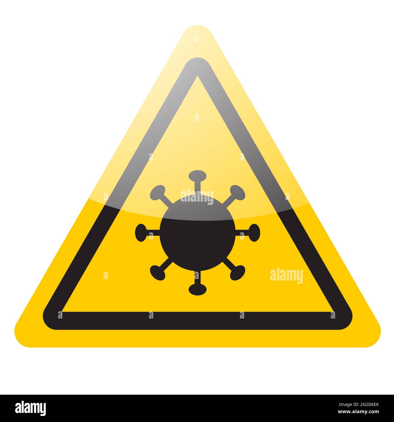 Warning sign of virus coronavirus covid-19. Vector icon illustration ...
