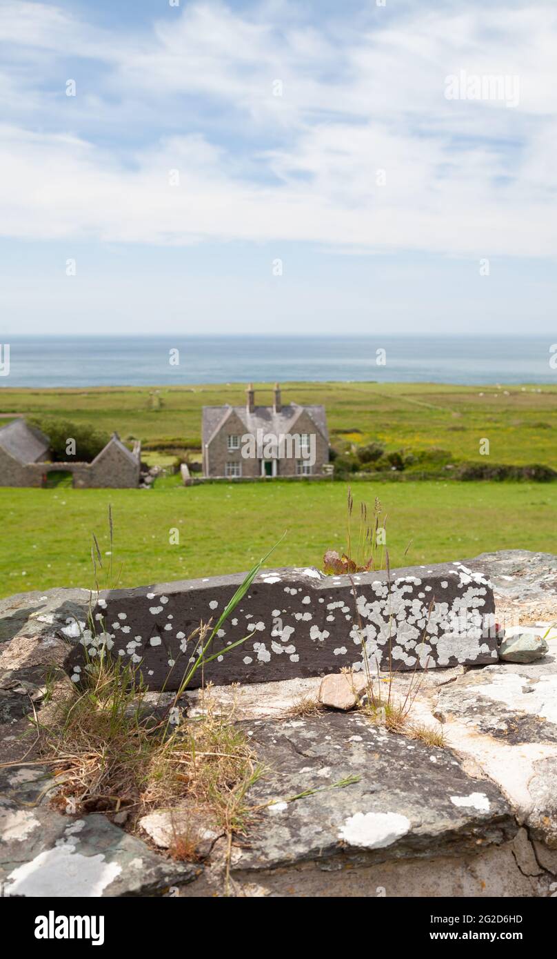 Victorian stone built house known as Plas Bach on Ynys Enlli / Bardsey ...