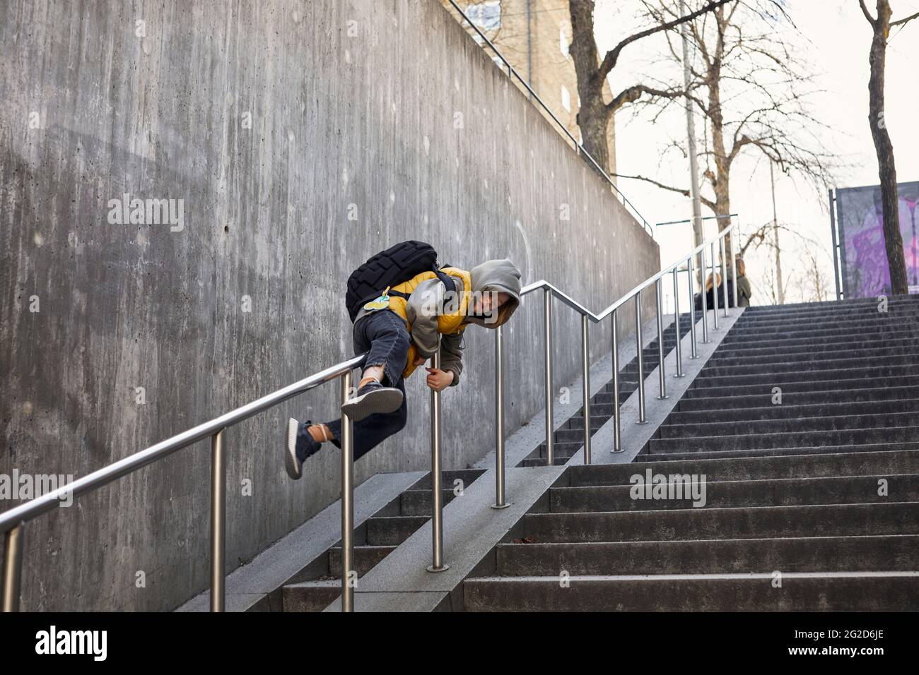 Girl at the railing hi-res stock photography and images - Alamy