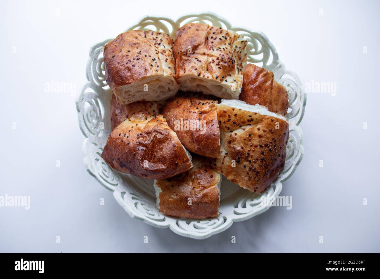 isolated photo of traditional Turkish bread known as "pide" in Turkey ...
