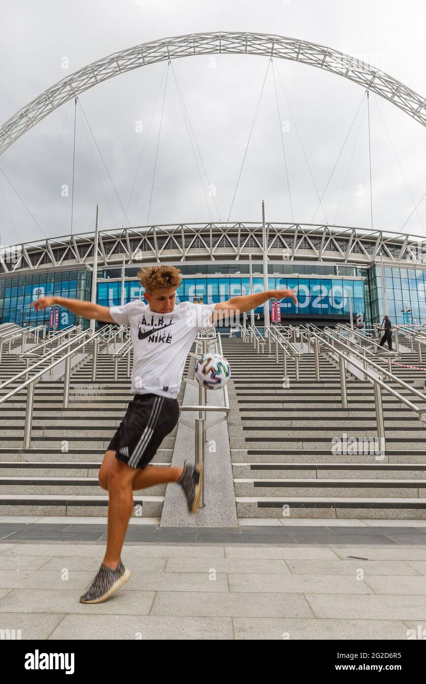 Wembley Stadium, Wembley Park, UK. 10th June 2021. Euro 2020 ambassador ...