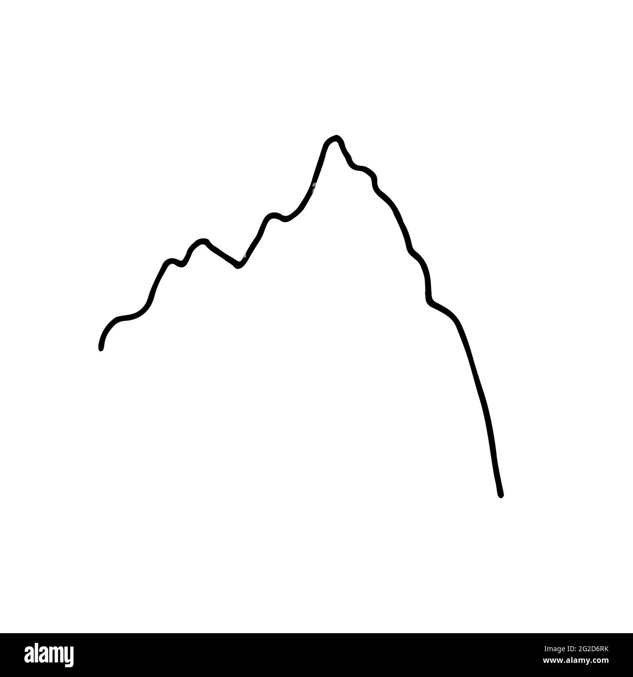 Decrease graphs Isolated on white background. Hand drawn Stock financial trade market diagram ...