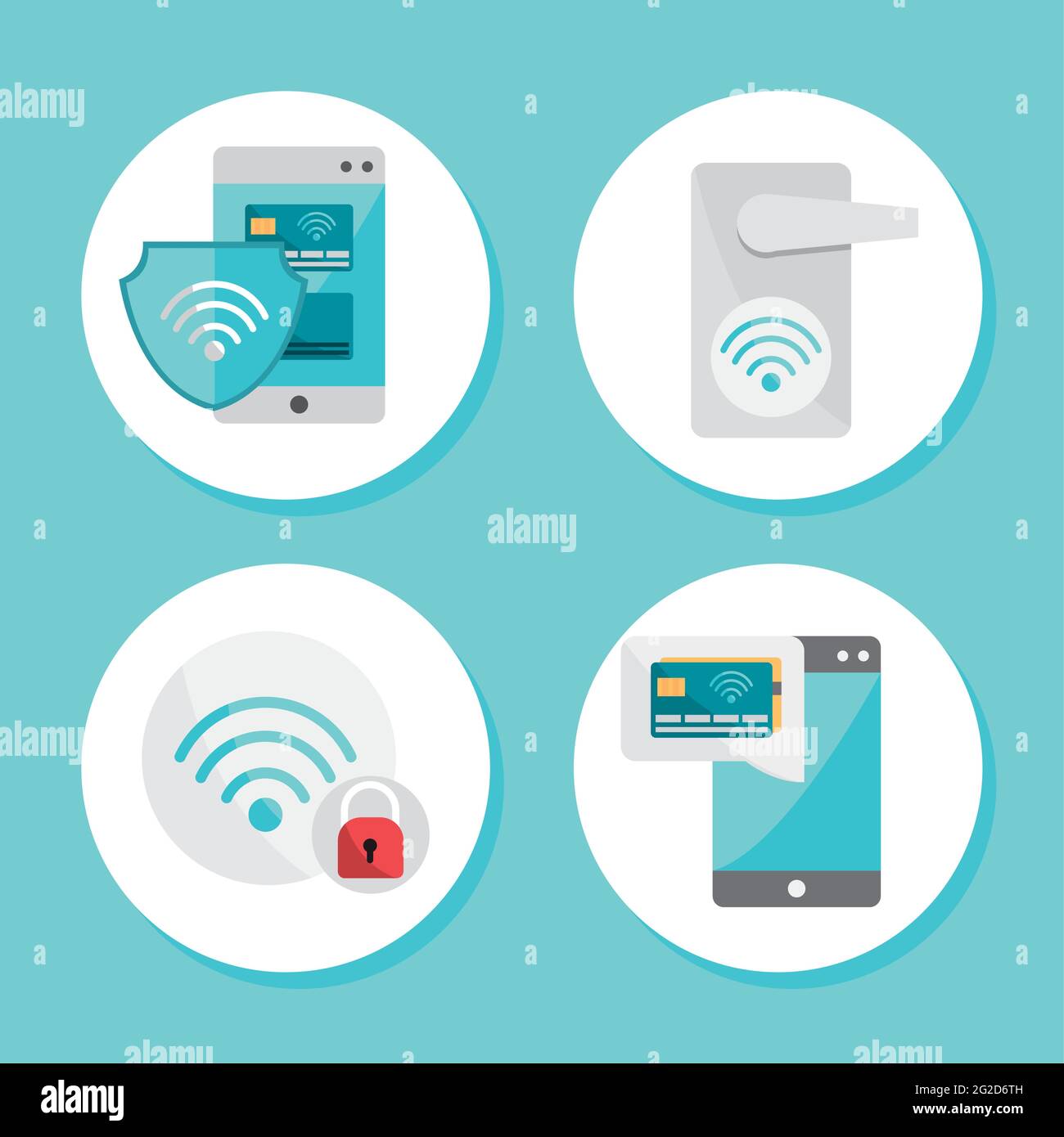 Nfc technology icons Stock Vector Images - Alamy