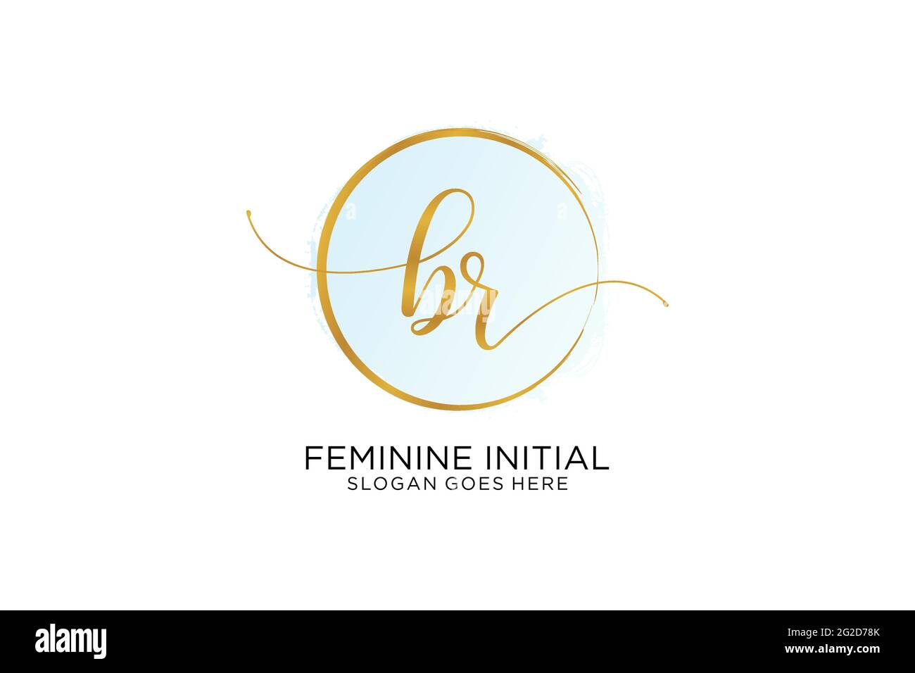 BR handwriting logo with circle template vector signature, wedding ...