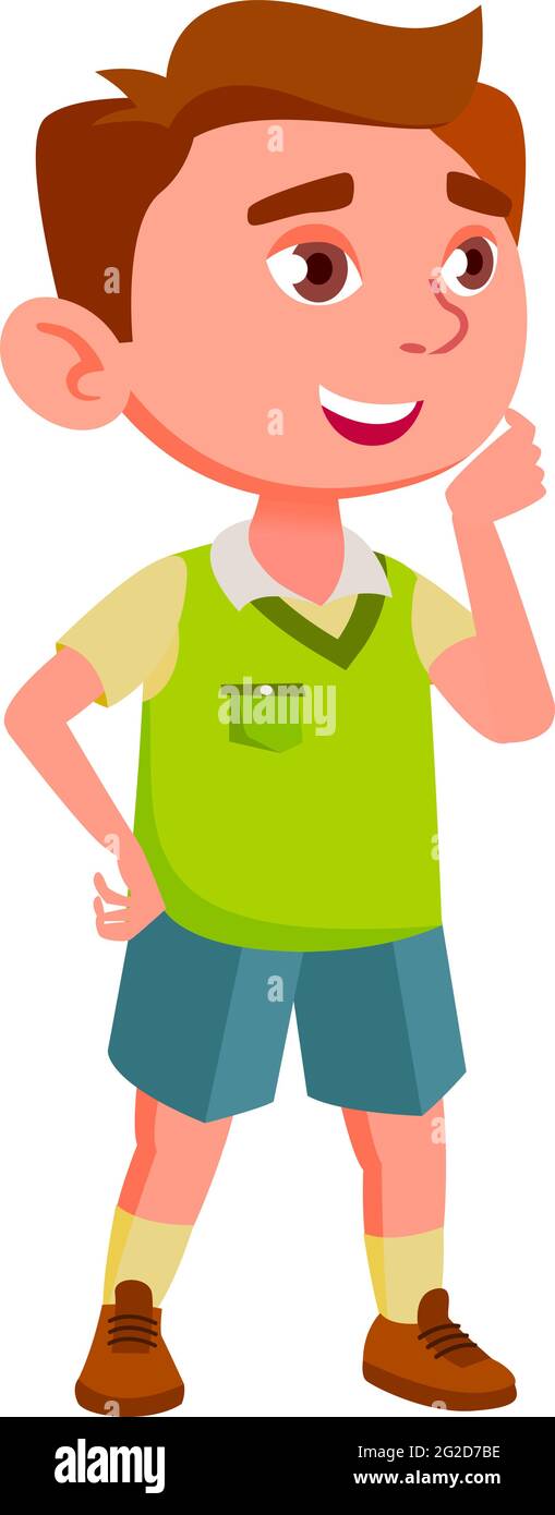 smiling boy look at tropical animal in zoo cartoon vector Stock Vector ...