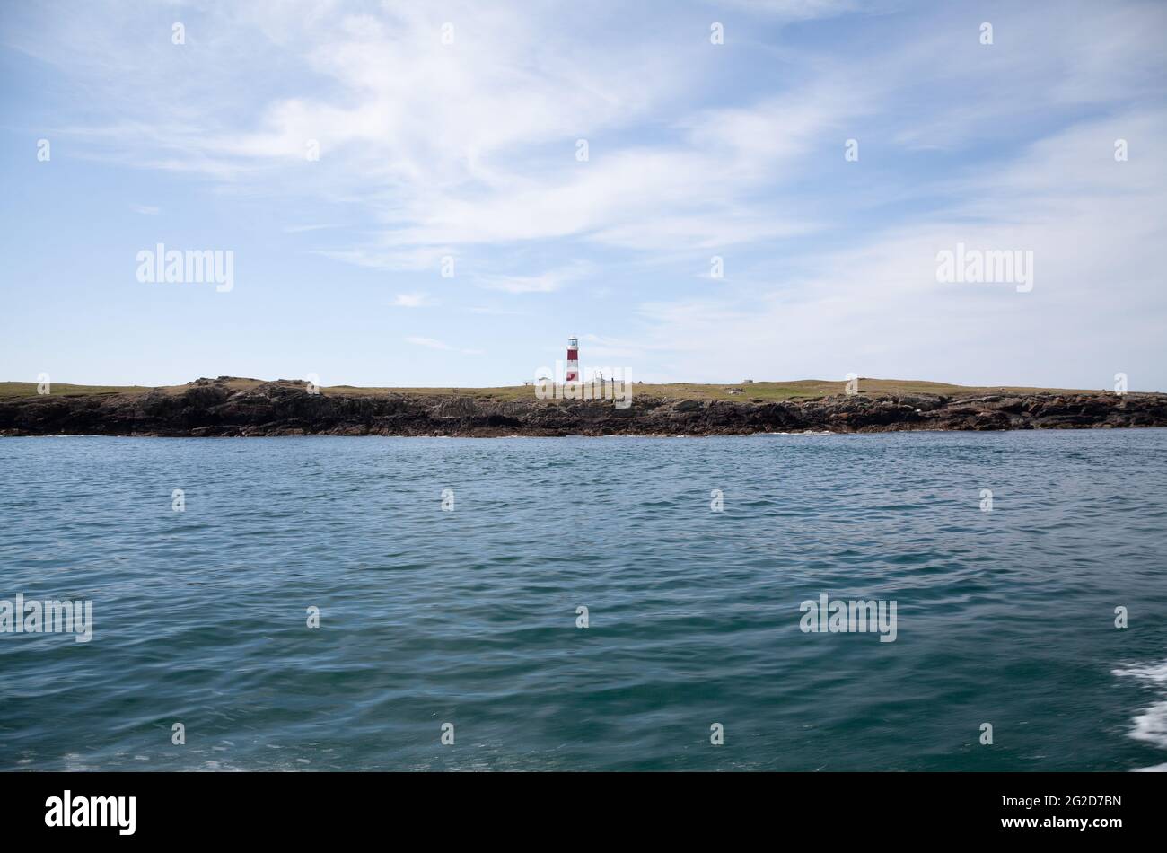 Ynys Enlli / Bardsey Island - seen from boat, going from harbour due ...