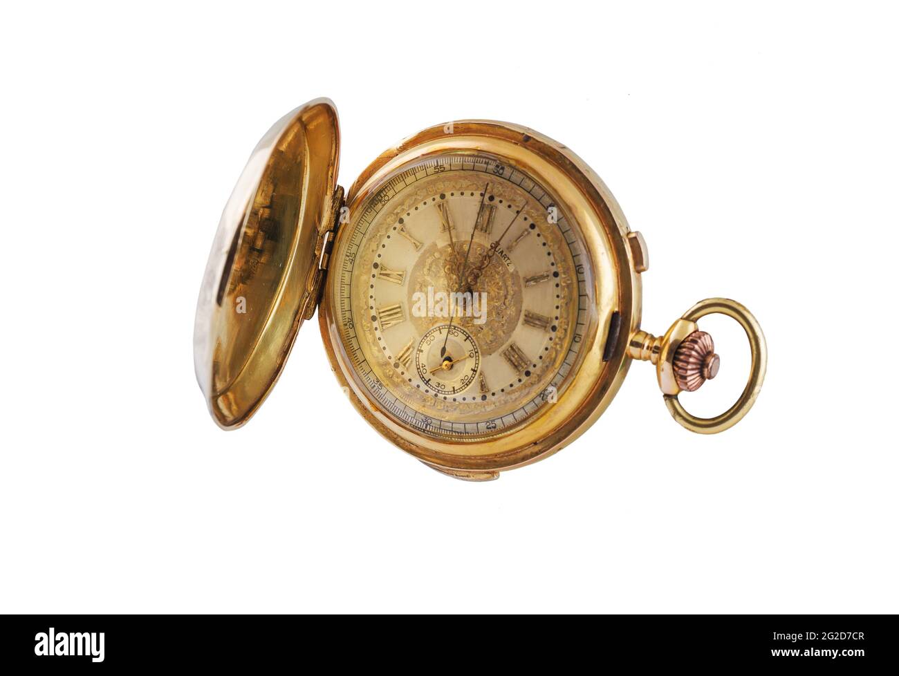 Ancient gold pocket watch isolated on a white background Stock Photo ...