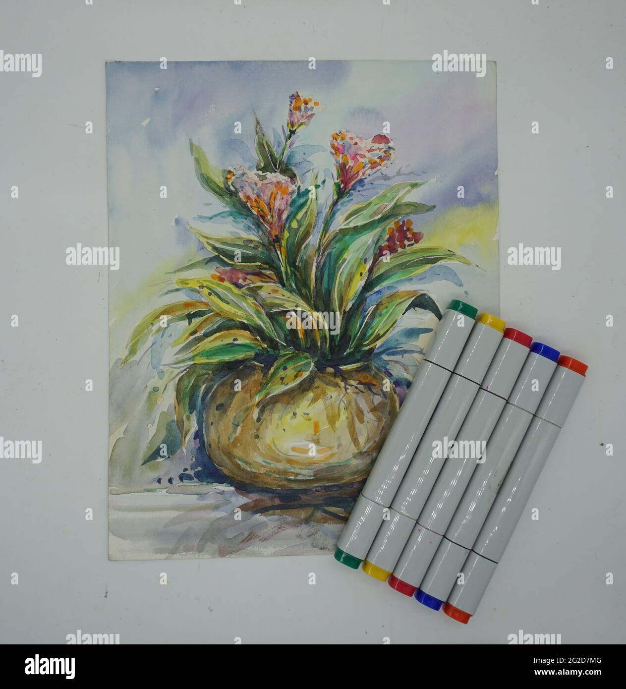 Equipment for drawing, copic markers art Stock Photo - Alamy