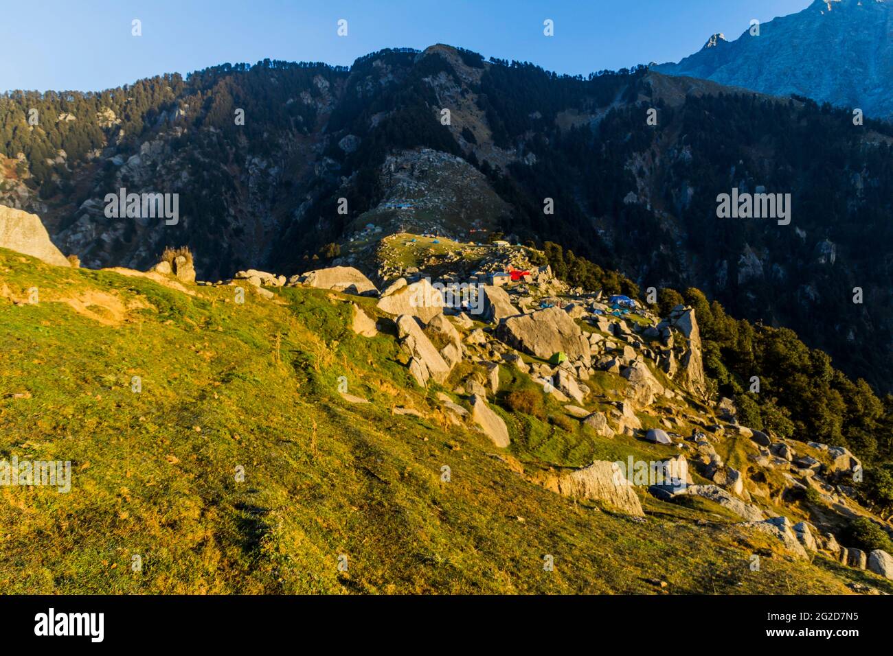 Triund trek dharamshala hi-res stock photography and images - Alamy