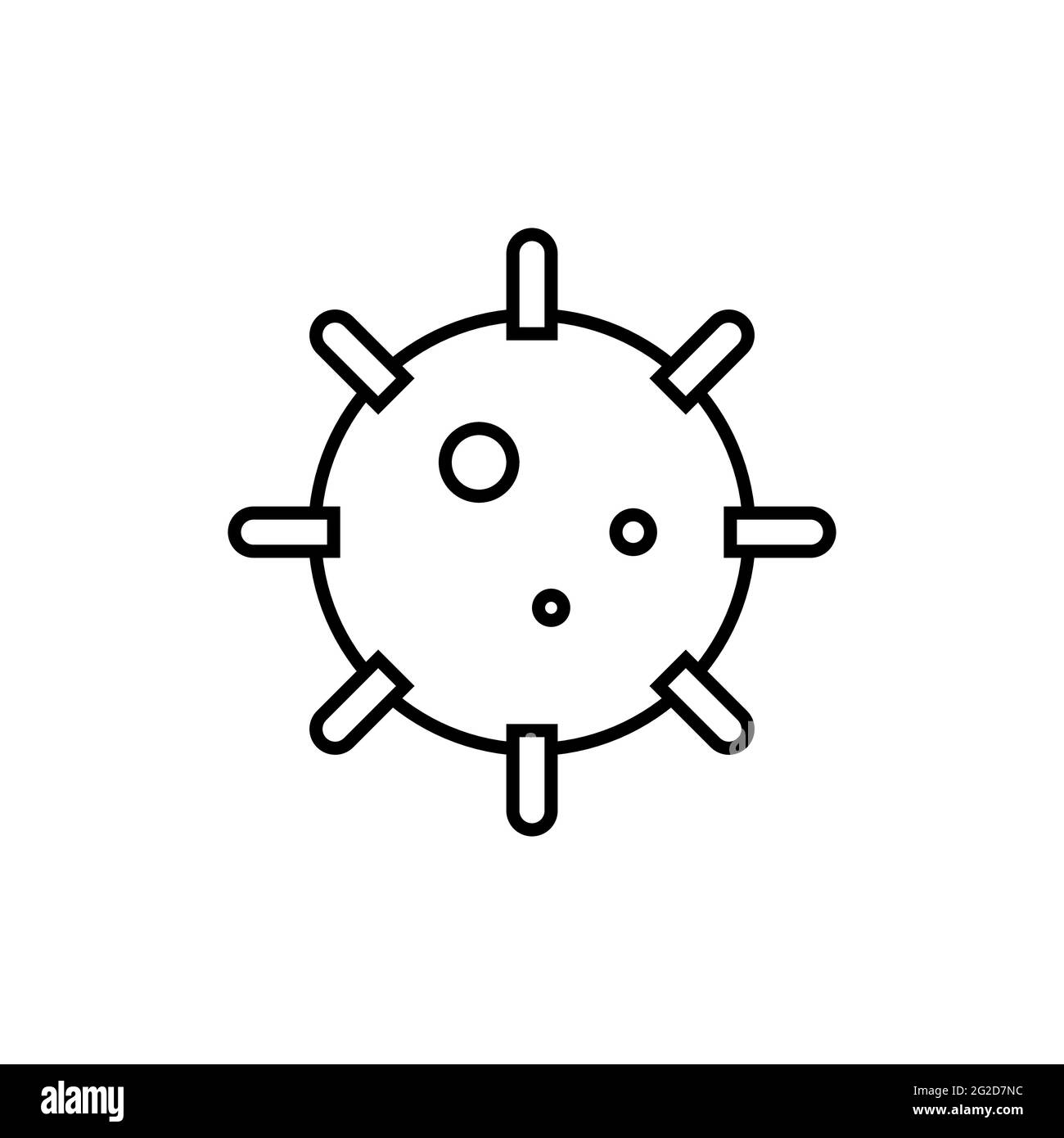 Coronavirus vector outline symbol. Sign 2019-nCoV isolated on white ...