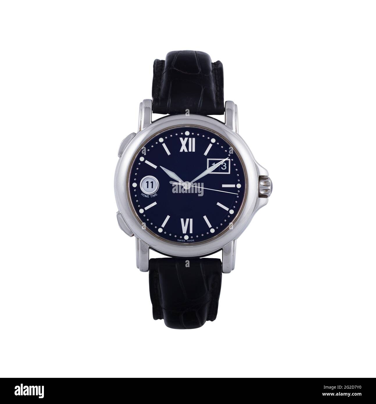 Modern watch with black straps isolated on a white background Stock ...