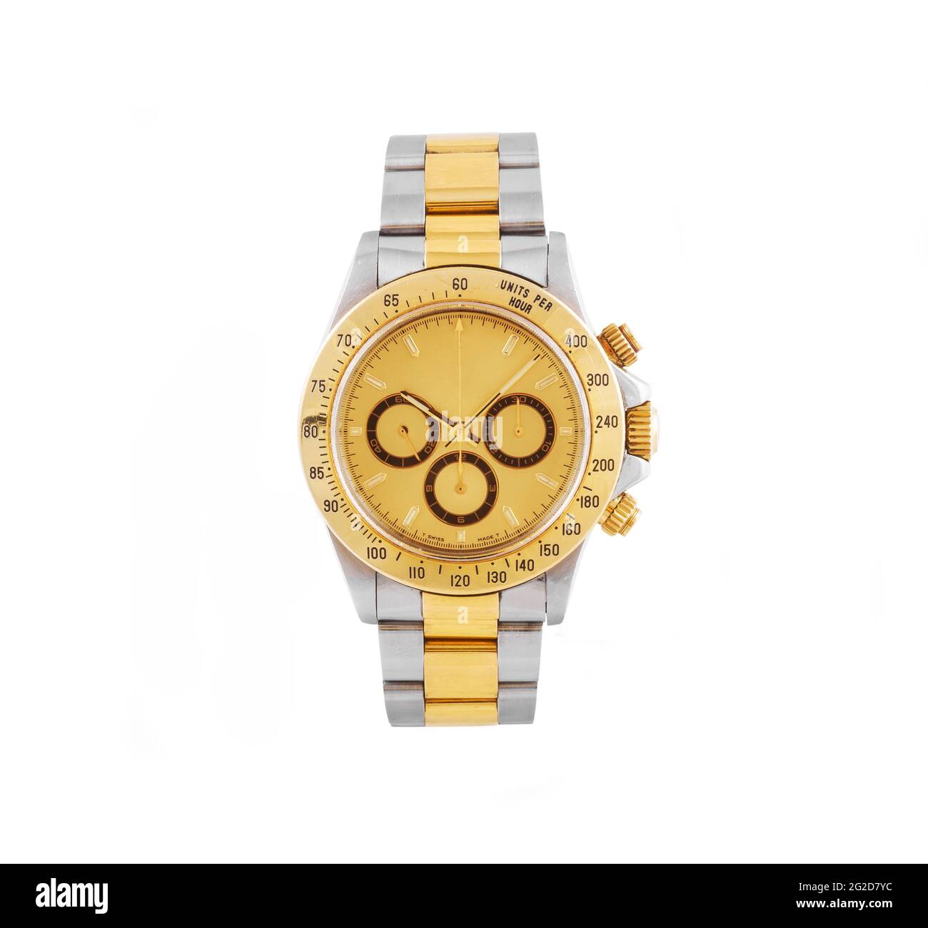 Luxury golden and silver watch isolated on a white background Stock ...