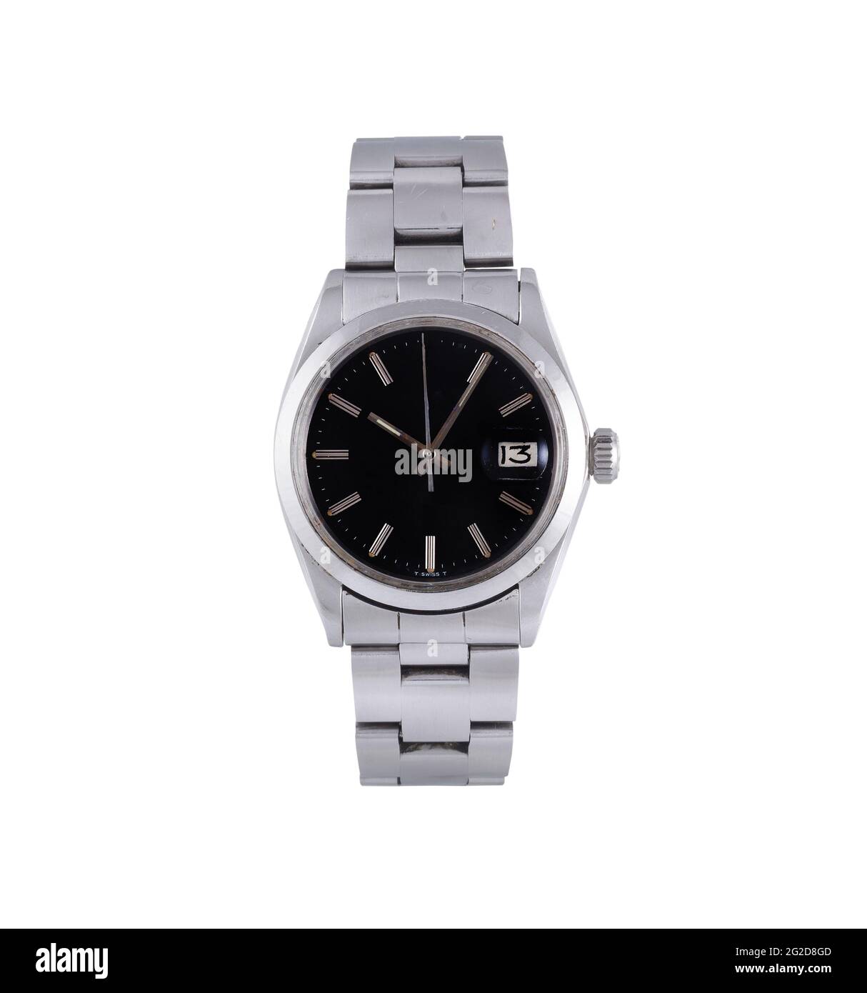 Modern silver watch isolated on a white background Stock Photo - Alamy