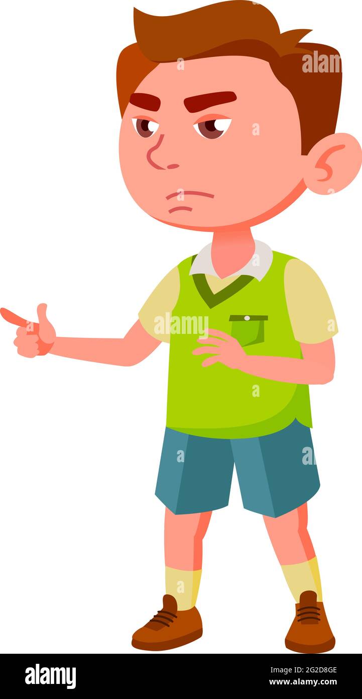 frustrated little boy try to turn on tv cartoon vector Stock Vector ...