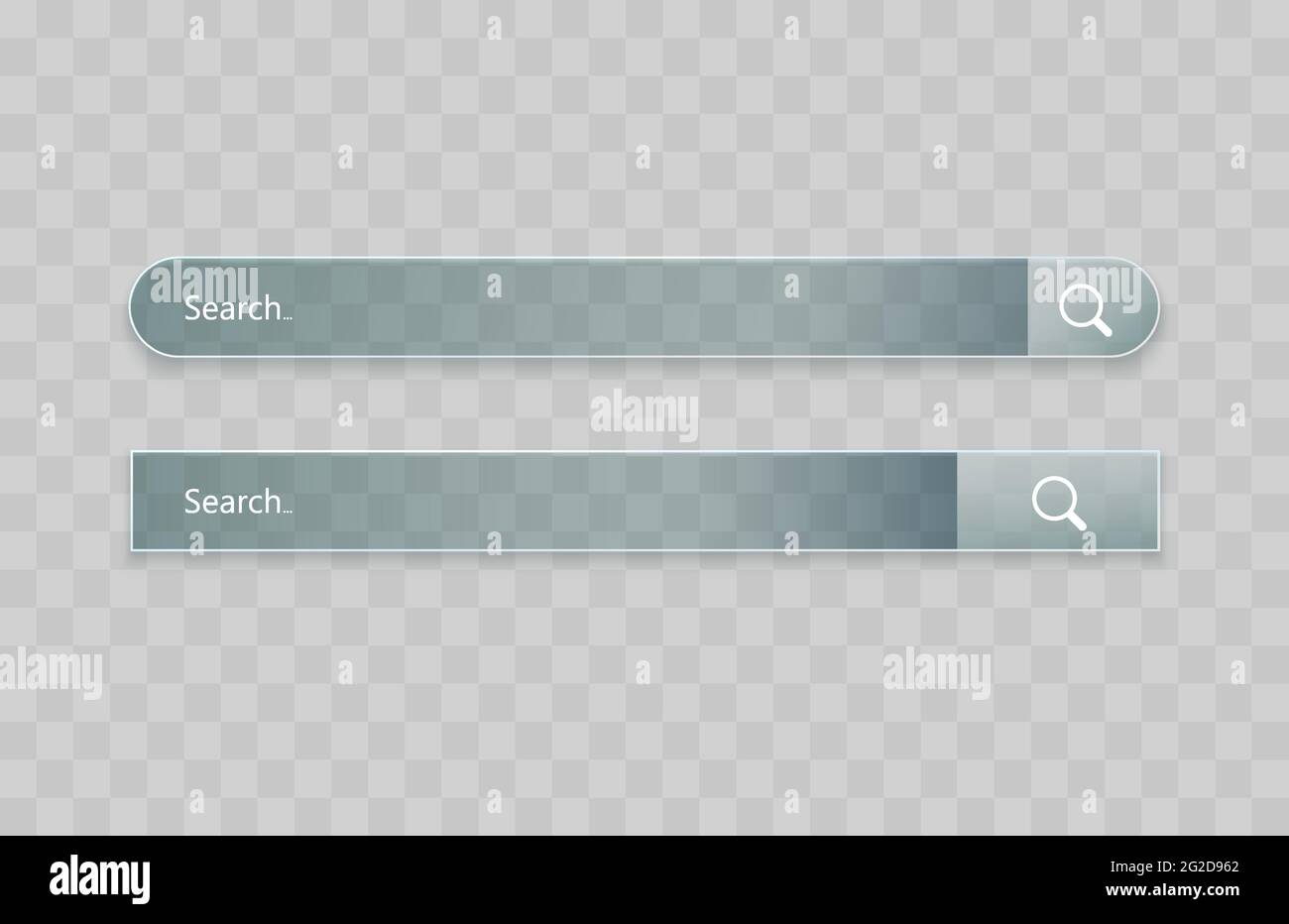 Search bar template. Vector web search illustration. Transparent glass ...