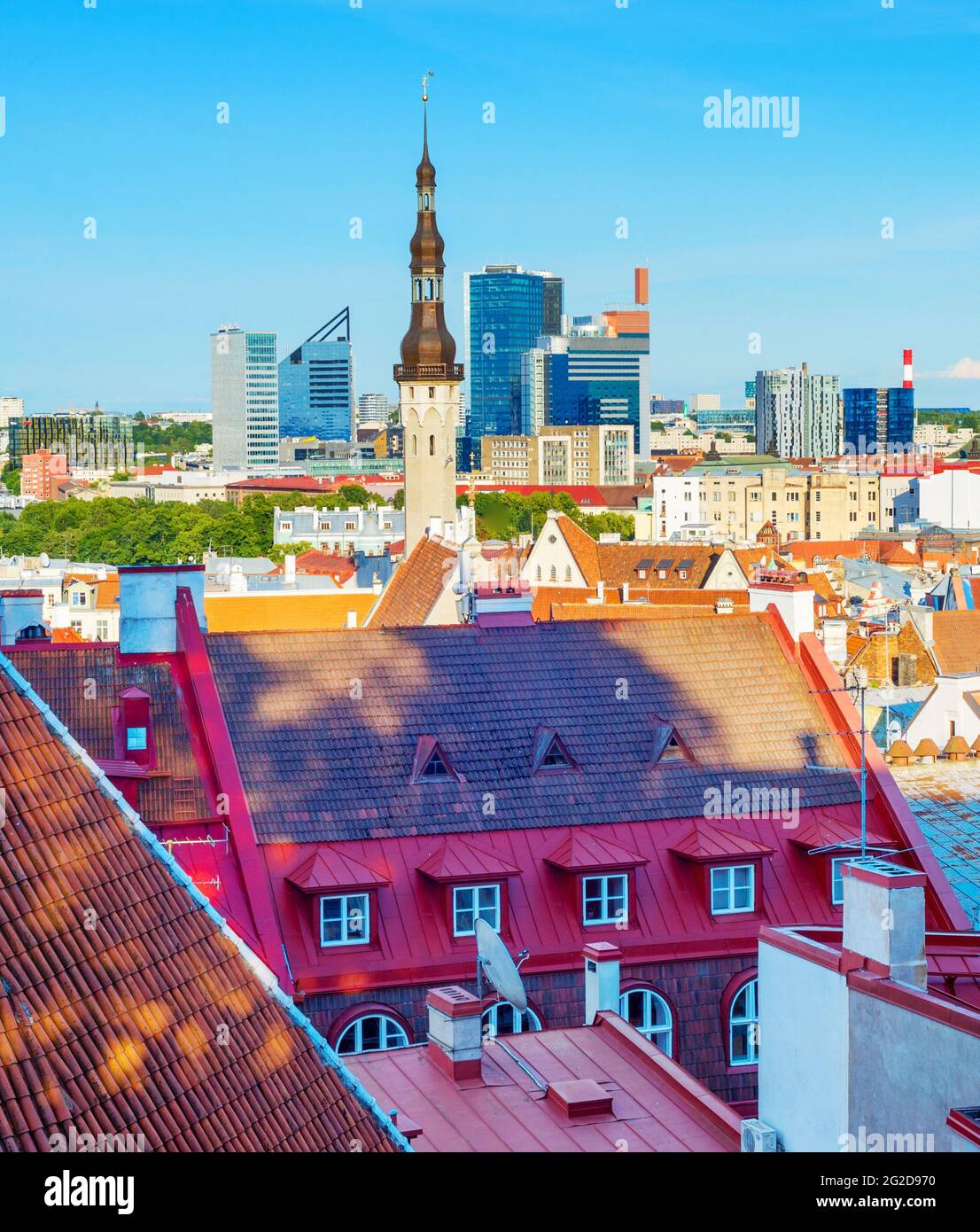 Skyline of Tallinn with modern and traditional architecture, Estonia ...