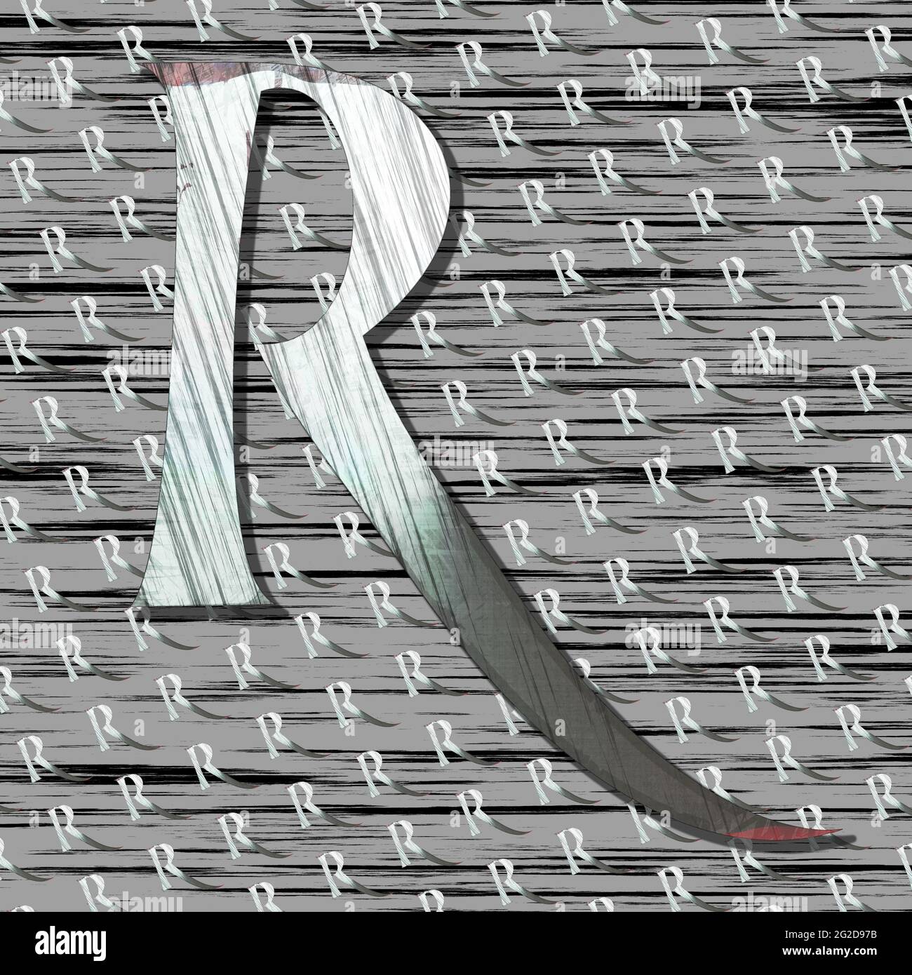 graphic with the celtic shaped uppercase character R as monogram Stock ...