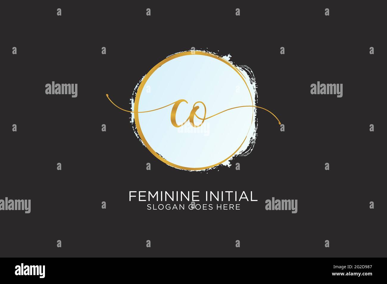 CO handwriting logo with circle template vector signature, wedding ...