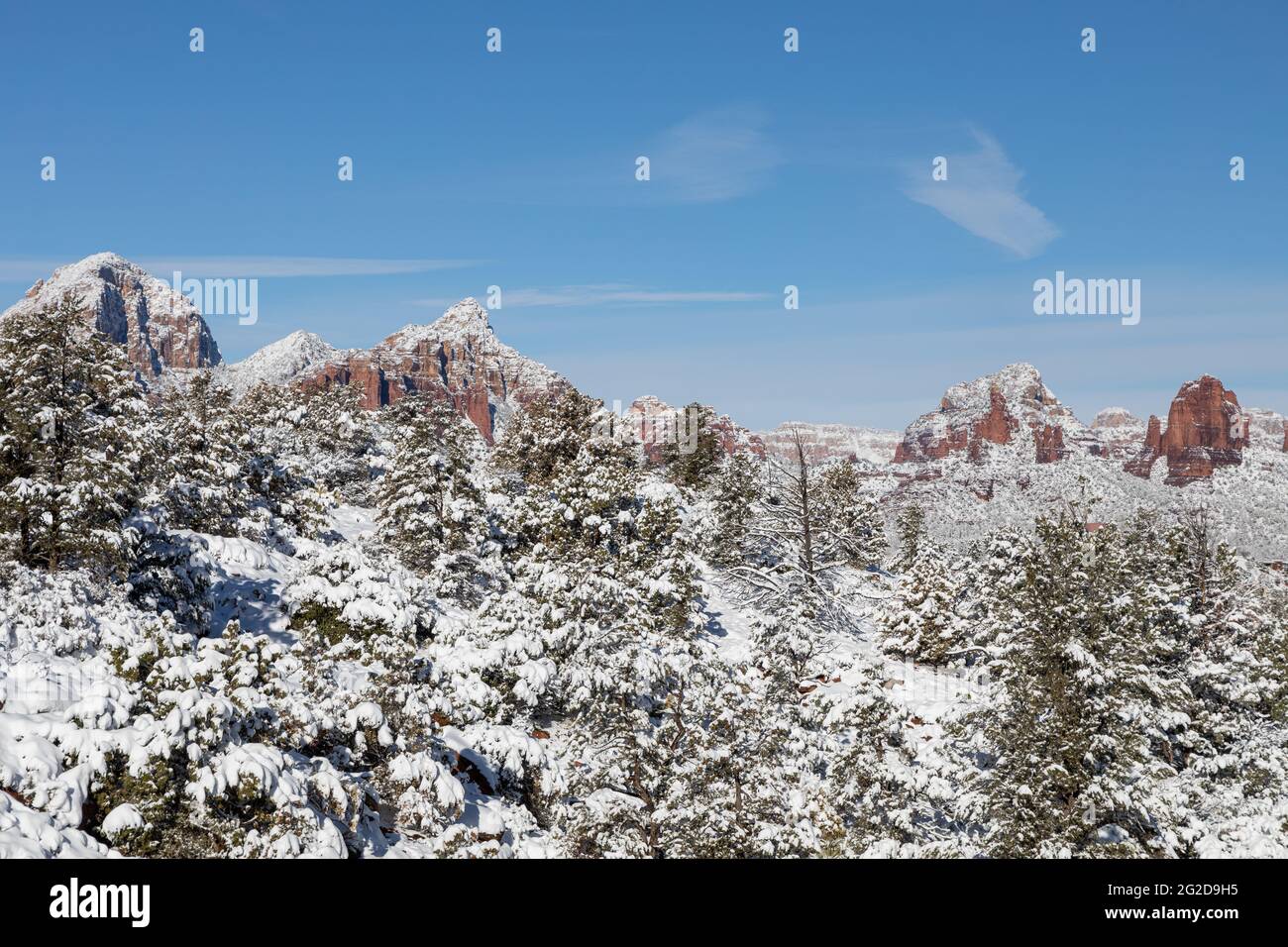 Snow Covered LAndscape in Sedona Arizona in Winter Stock Photo - Alamy