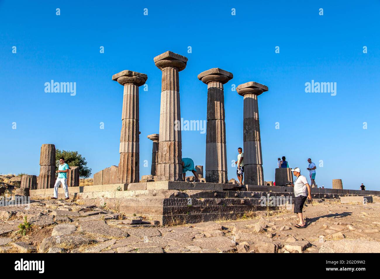 Ruins of the temple of Athena in the ancient city of Assos, Çanakkale ...