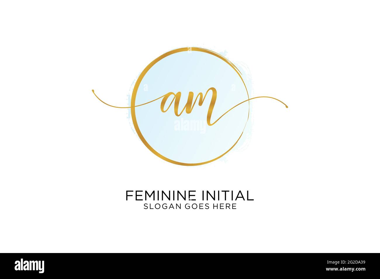 AM handwriting logo with circle template vector signature, wedding ...