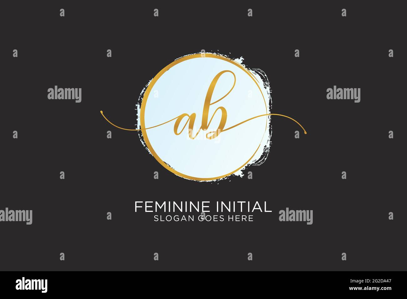 AB handwriting logo with circle template vector signature, wedding ...
