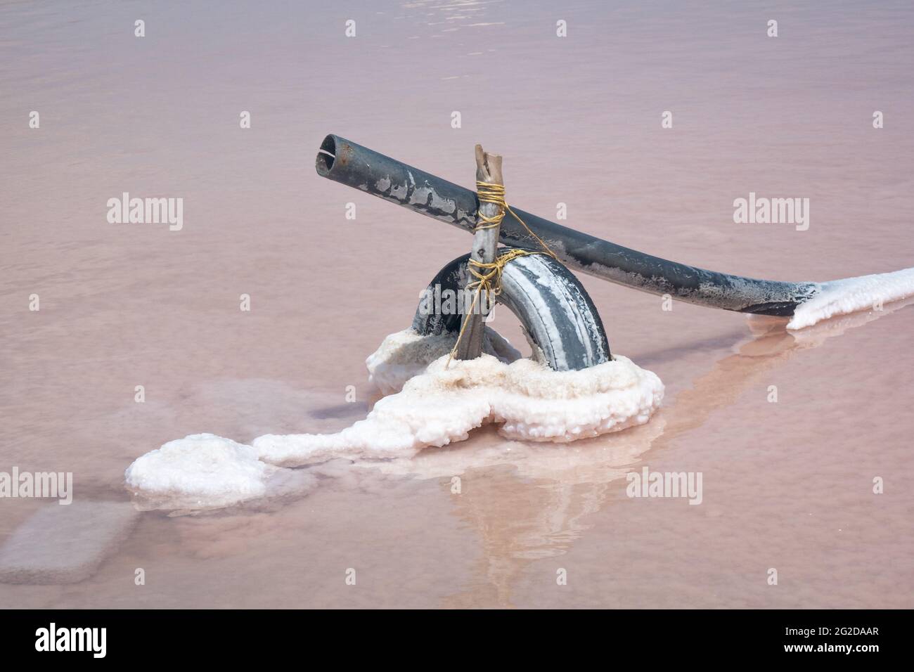 Tire Holding One of the Pipes that Comes from the Sea for the Salt ...