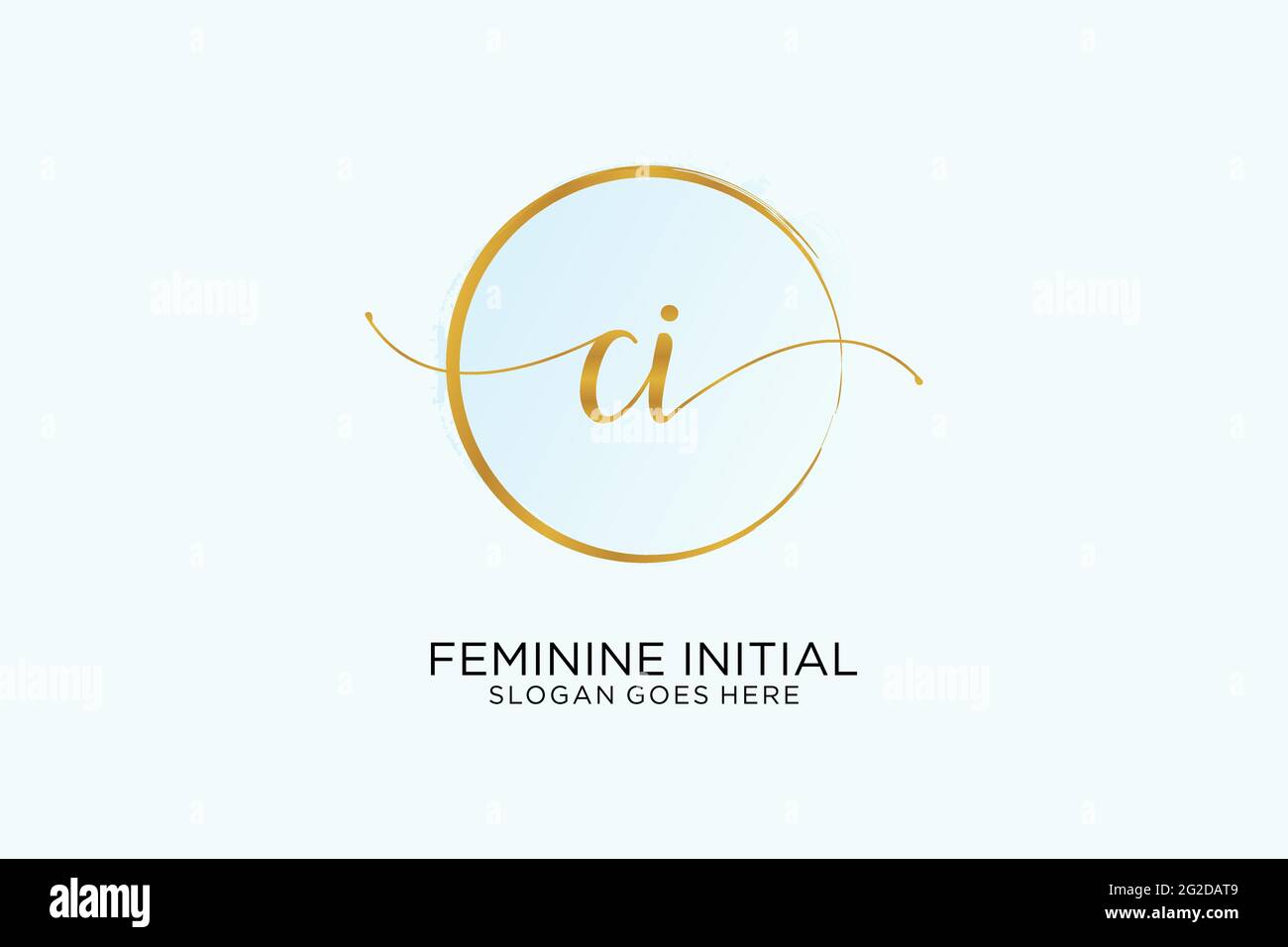 CI handwriting logo with circle template vector signature, wedding ...