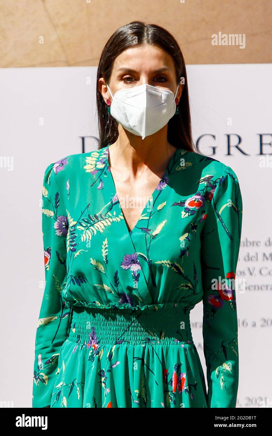 Granada, Spain. 10th June, 2021. King Felipe and Queen Letizia visit La ...