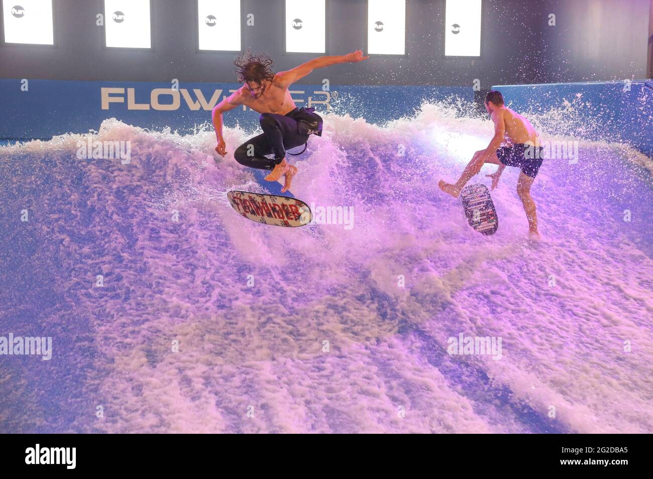WAVE IN PARIS THE FIRST INDOOR STATIC SURF WAVE FACILITY Stock Photo ...