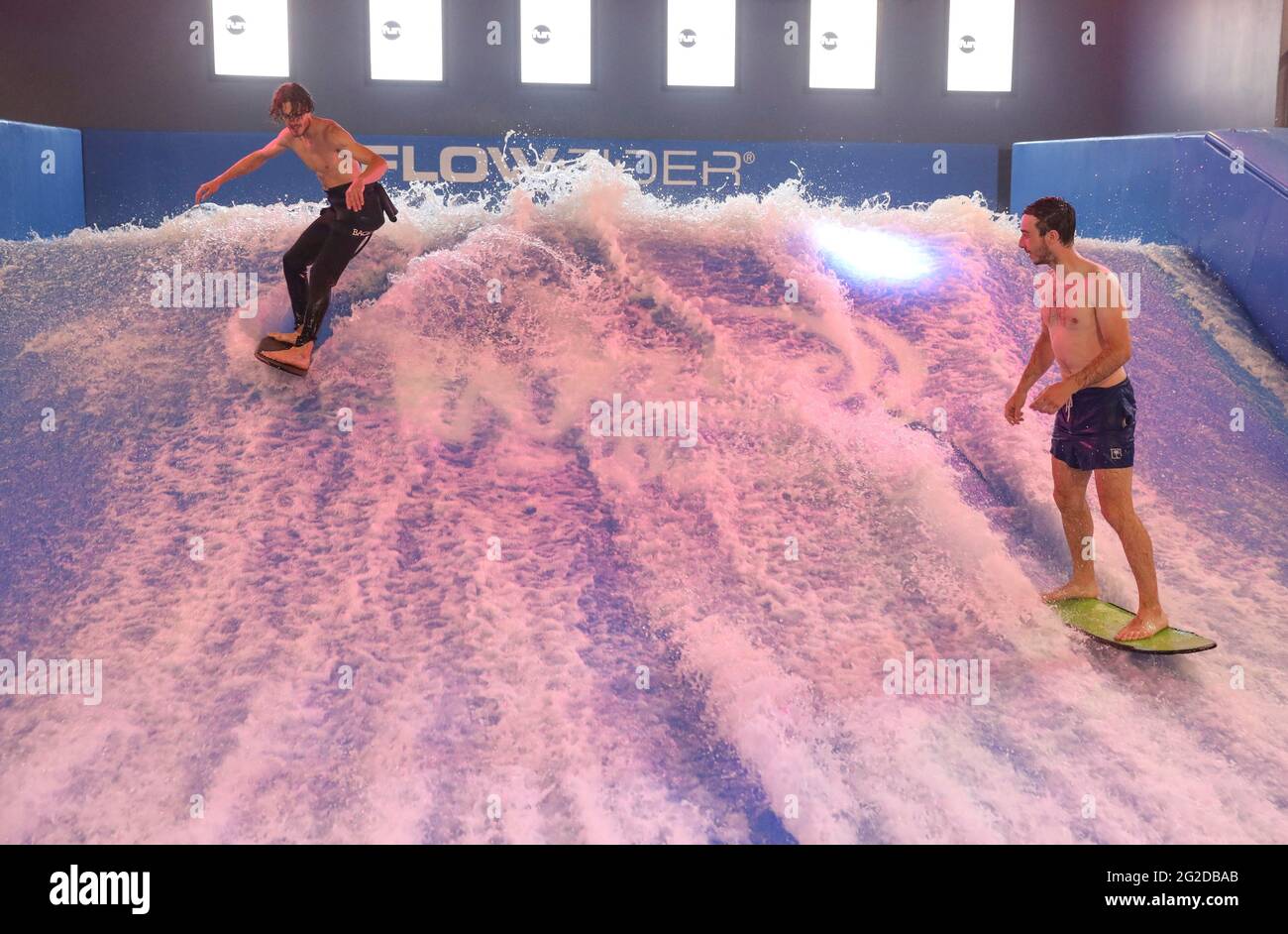 WAVE IN PARIS THE FIRST INDOOR STATIC SURF WAVE FACILITY Stock Photo ...