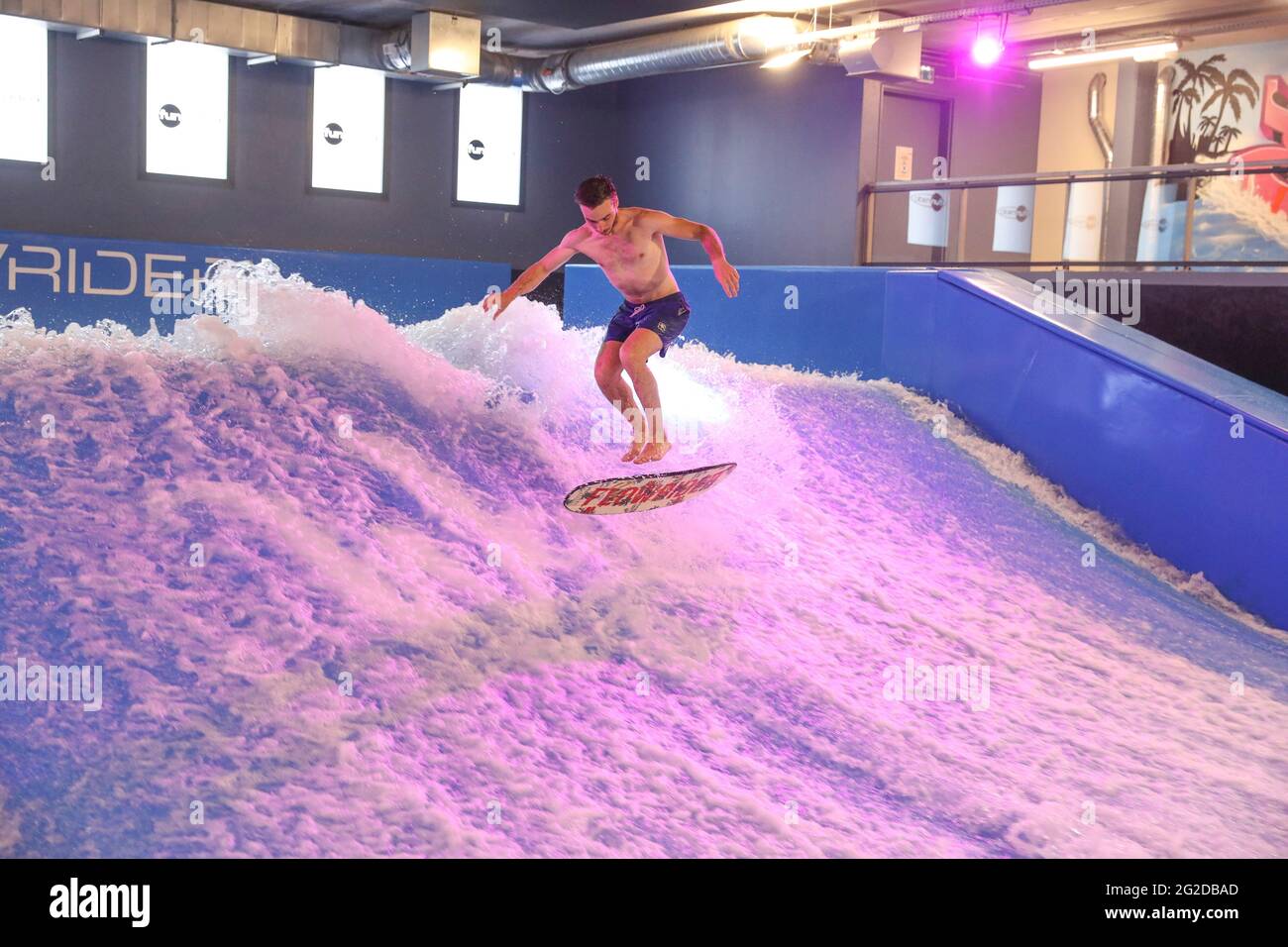 WAVE IN PARIS THE FIRST INDOOR STATIC SURF WAVE FACILITY Stock Photo ...