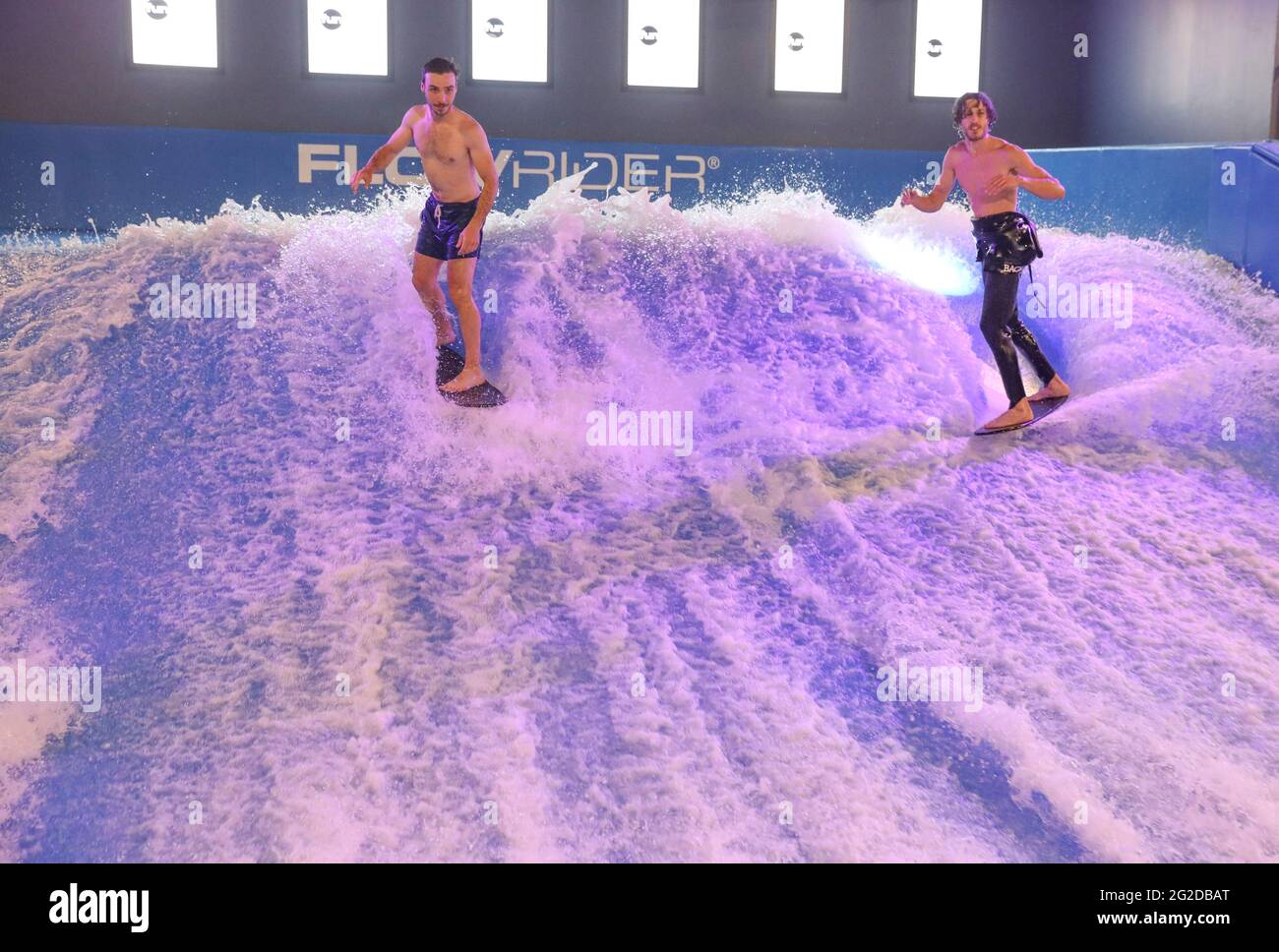 WAVE IN PARIS THE FIRST INDOOR STATIC SURF WAVE FACILITY Stock Photo ...
