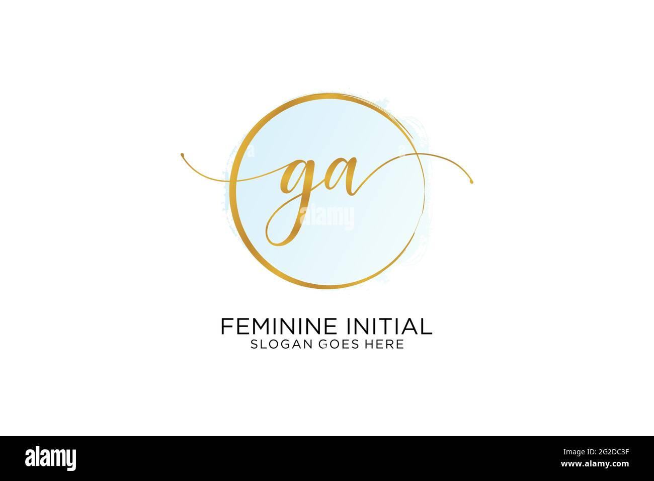GA handwriting logo with circle template vector signature, wedding ...