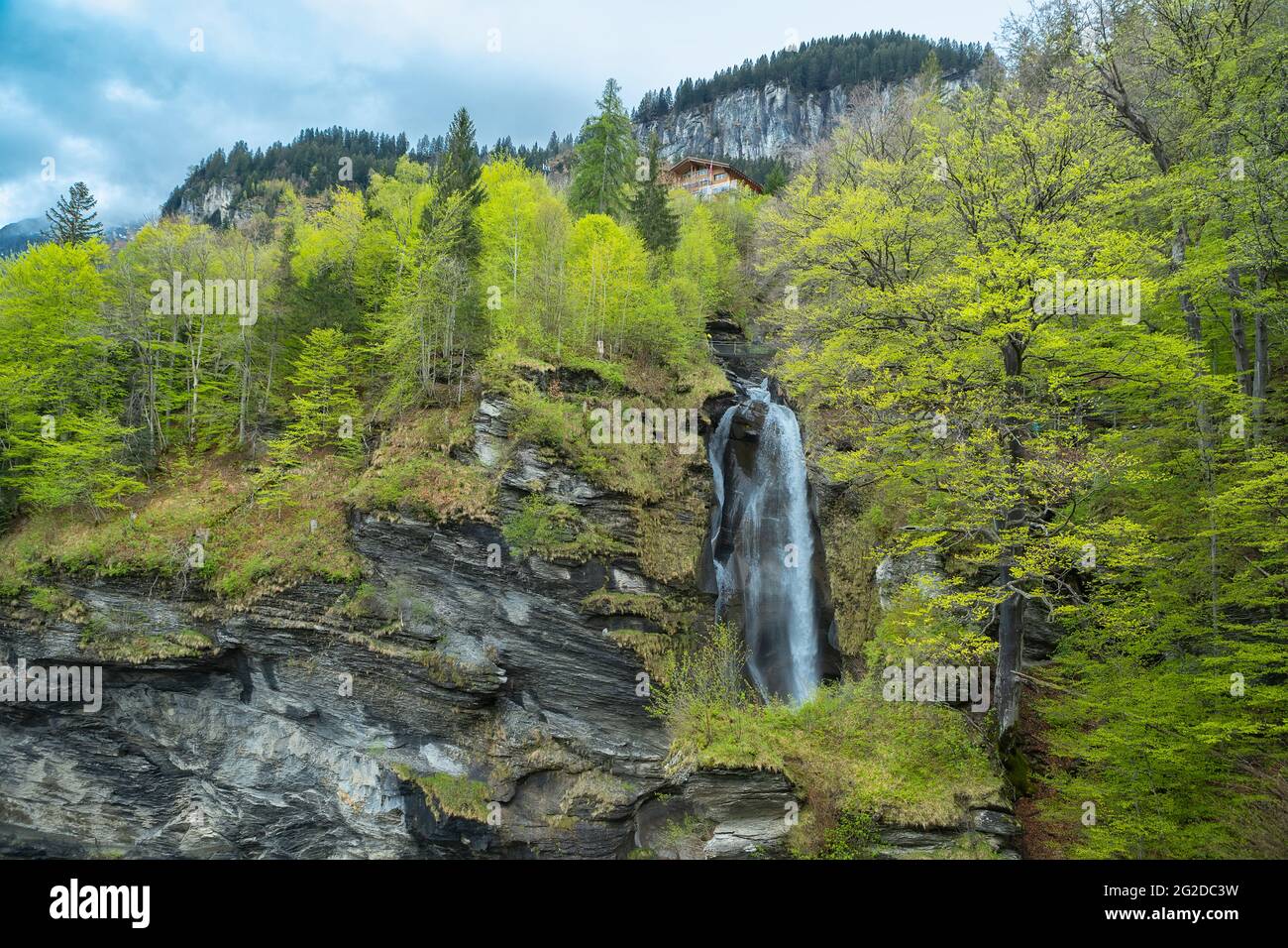 Reichenbach Falls waterfall in Switzerland Stock Photo - Alamy