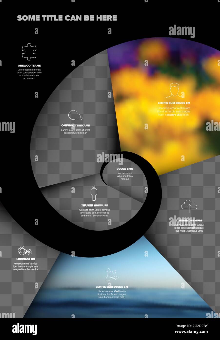 Evolution infographic timeline template with spiral model, photo ...