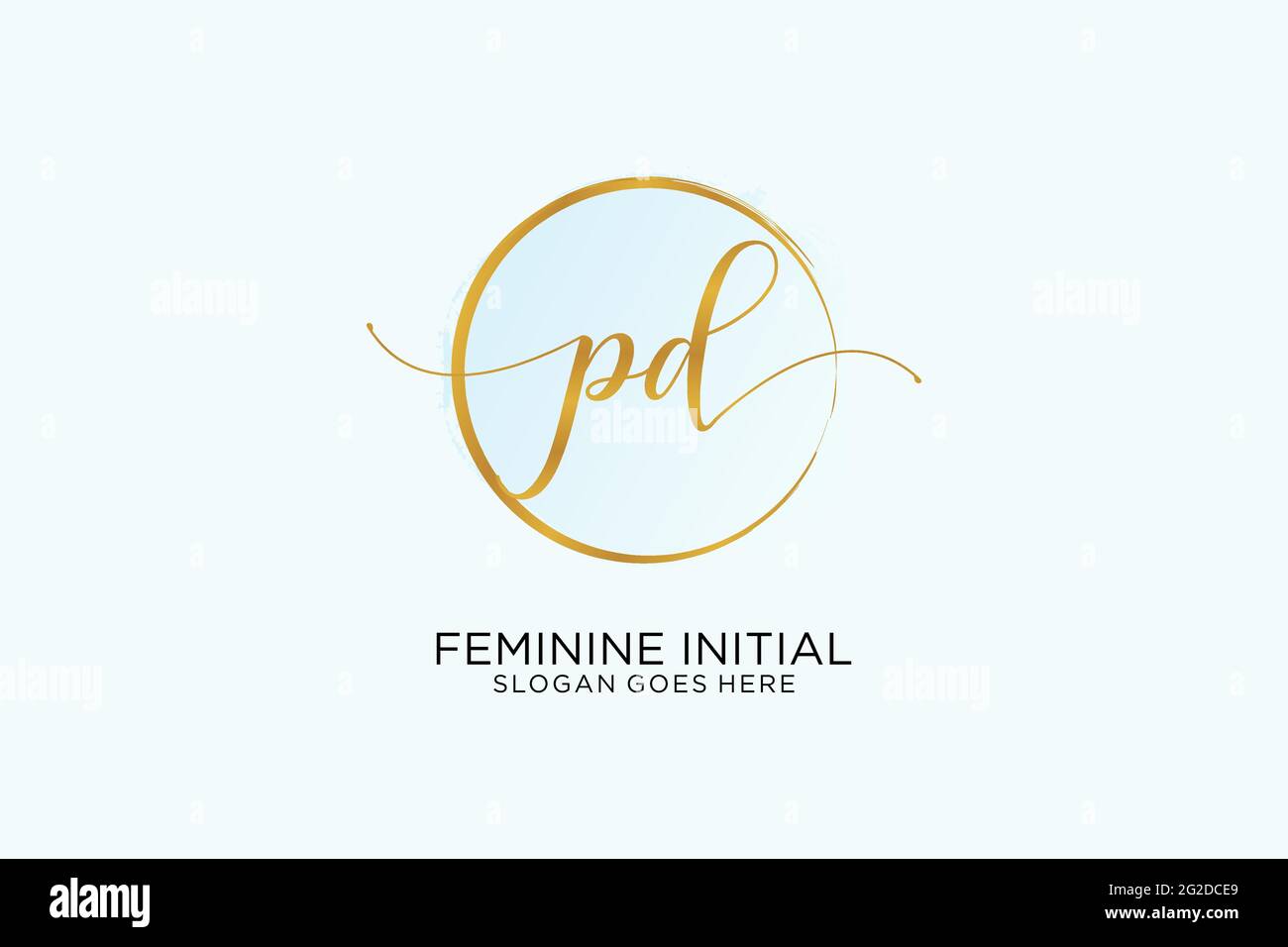 PD handwriting logo with circle template vector signature, wedding ...