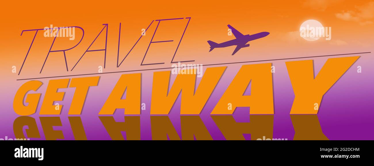 Here is typography and art in a travel getaway headline that includes ...
