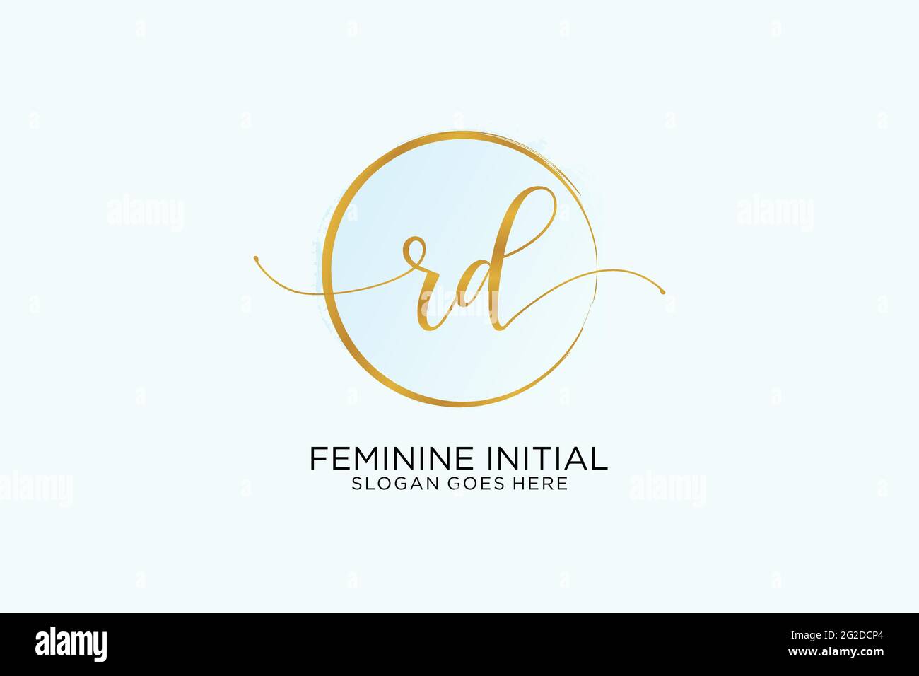 RD handwriting logo with circle template vector signature, wedding ...