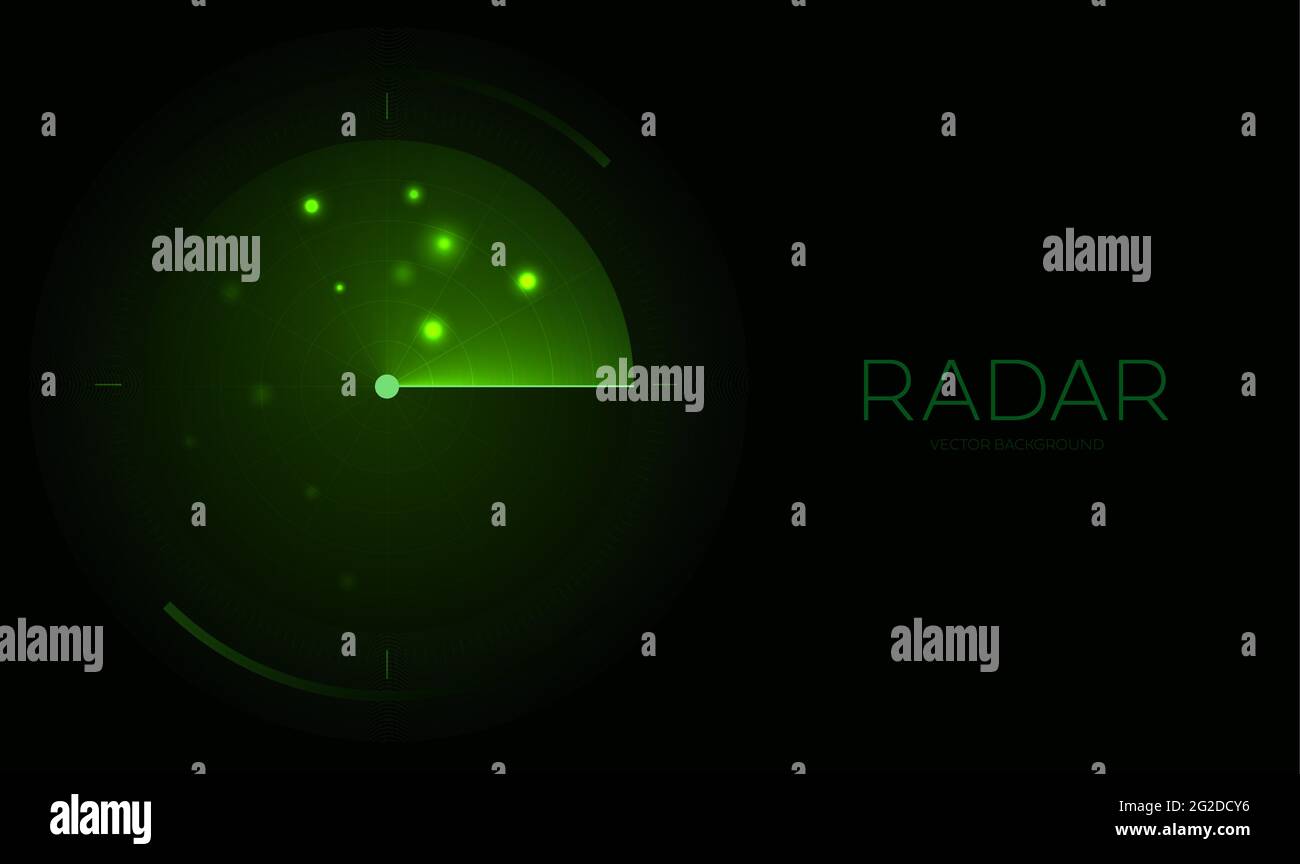 Radar Screen. Hud display. Vector Radar interface on dark background ...