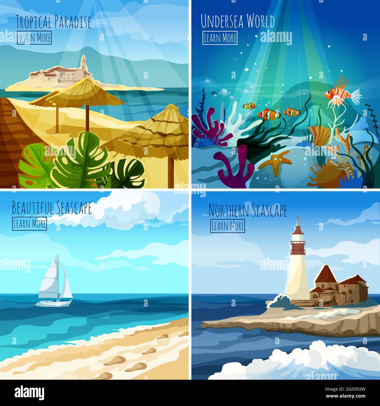 Seascape Design Stock Vector Images - Alamy