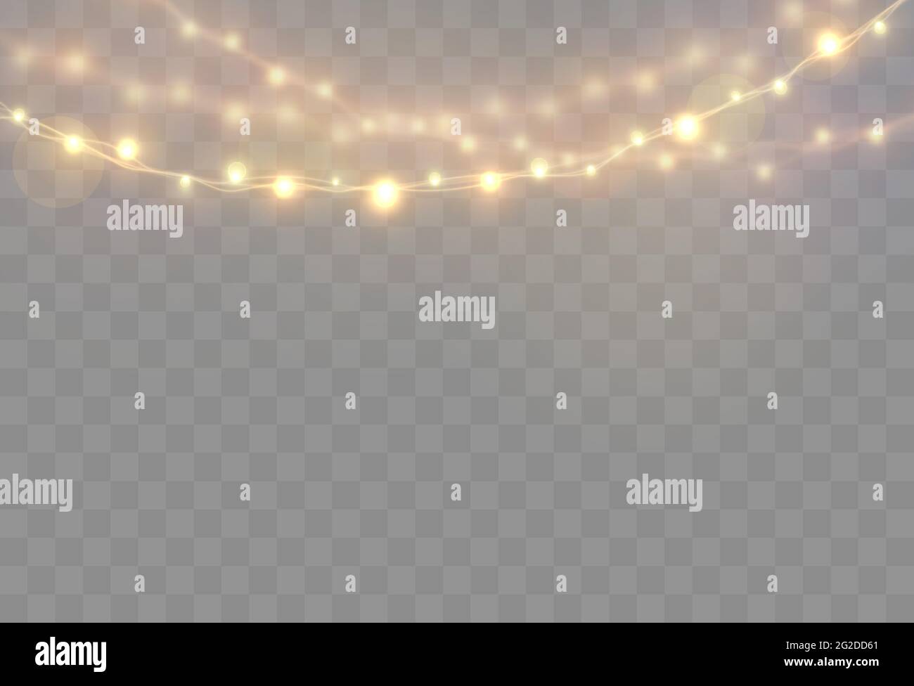 Christmas lights isolated on transparent background. Bright Xmas ...
