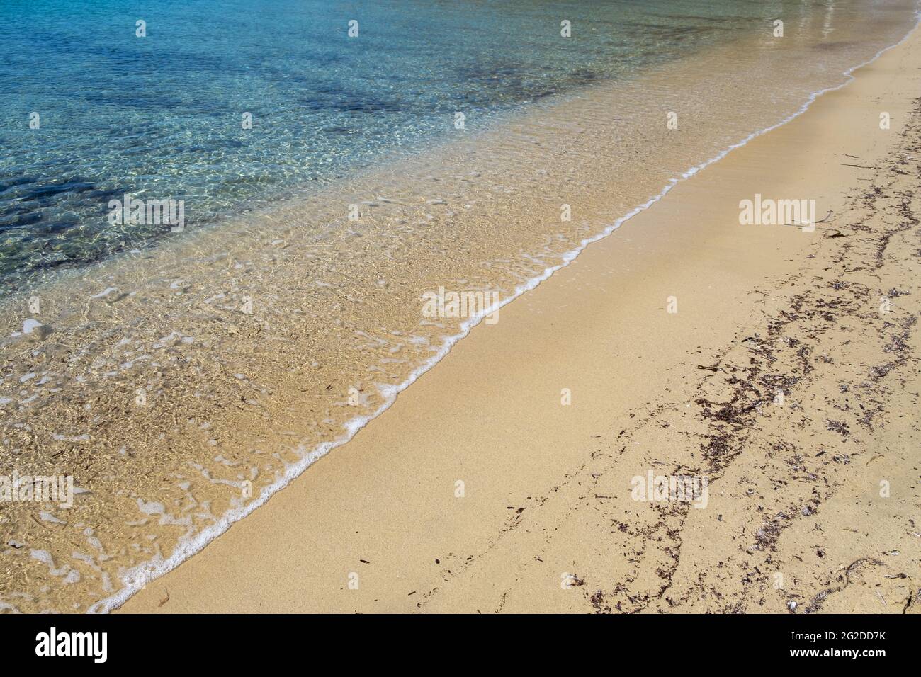 Sandy beach background, Soft ocean wave on sand. Clean turquoise ...