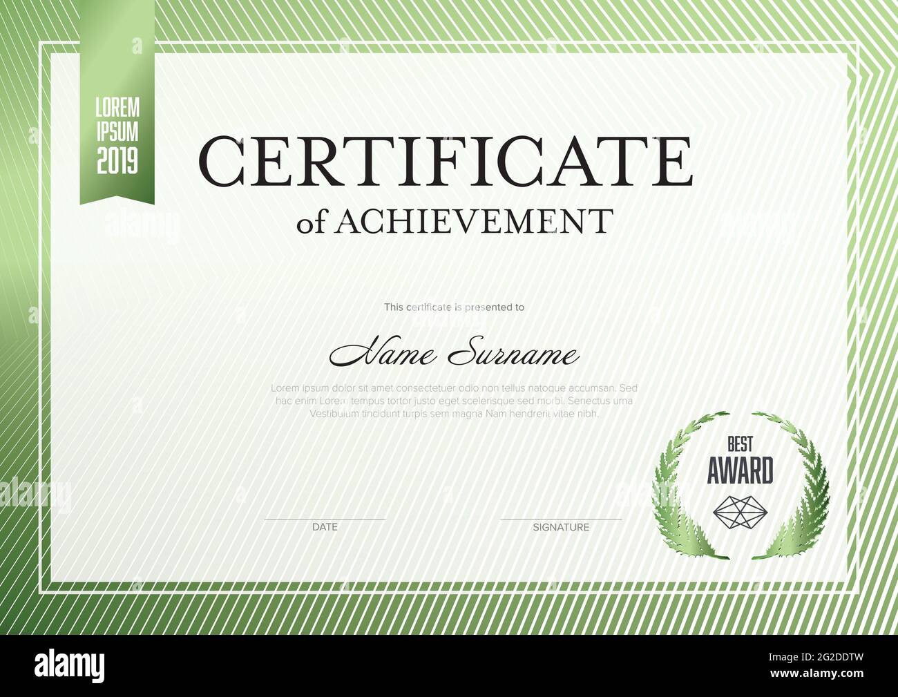 Modern certificate of achievement template with place for your content ...