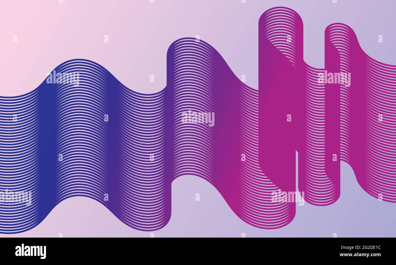 Modern Abstract background with wavy lines in blue and purple color ...