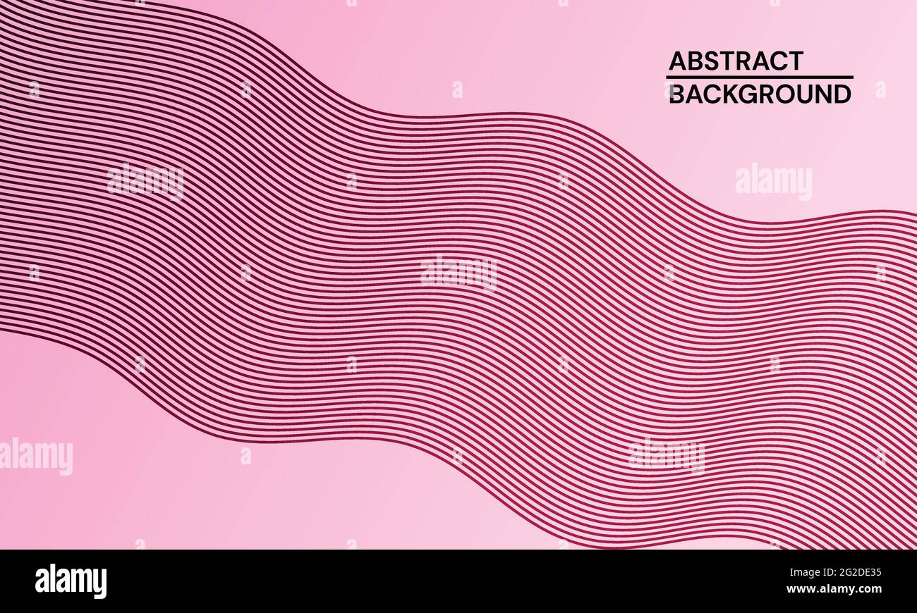Modern Abstract background with pink wavy lines. Wave line art, curved ...