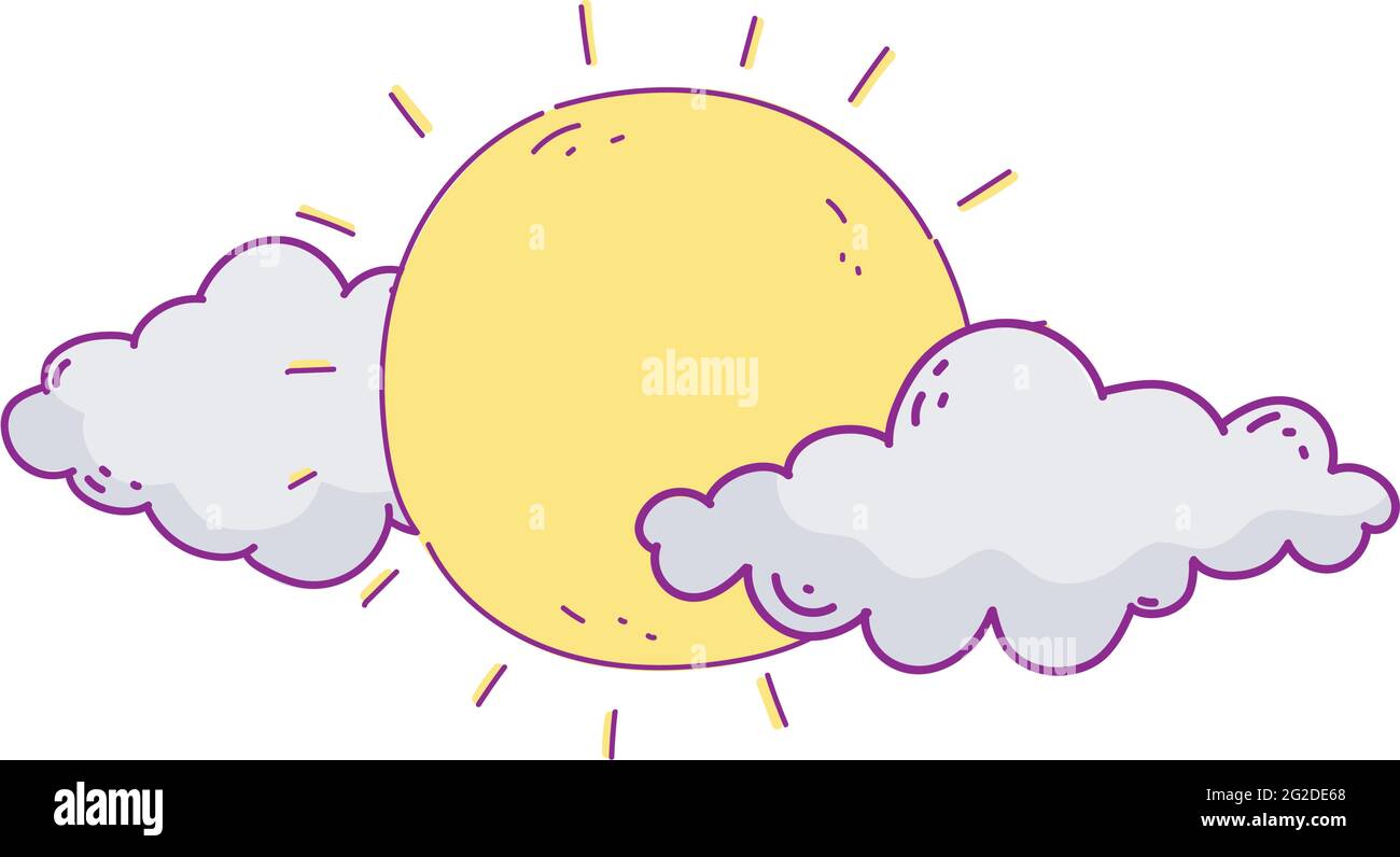 sun clouds cartoon Stock Vector Image & Art - Alamy